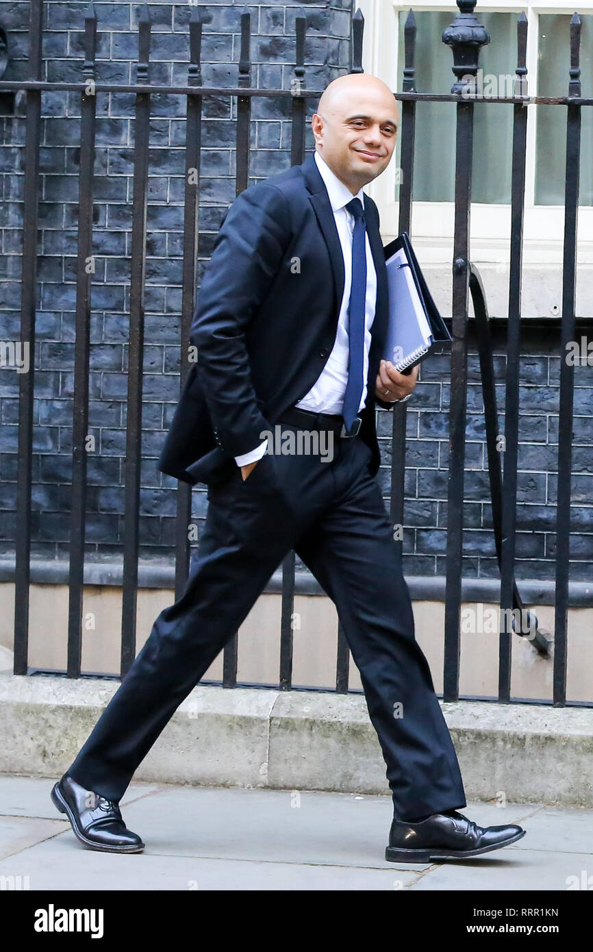 London, UK, UK. 26th Feb, 2019. Ajid Javid - Home Secretary is seen ...