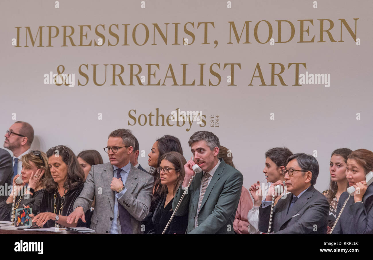Sotheby’s, New Bond Street, London, UK. 26 February, 2019. Evening sale ...
