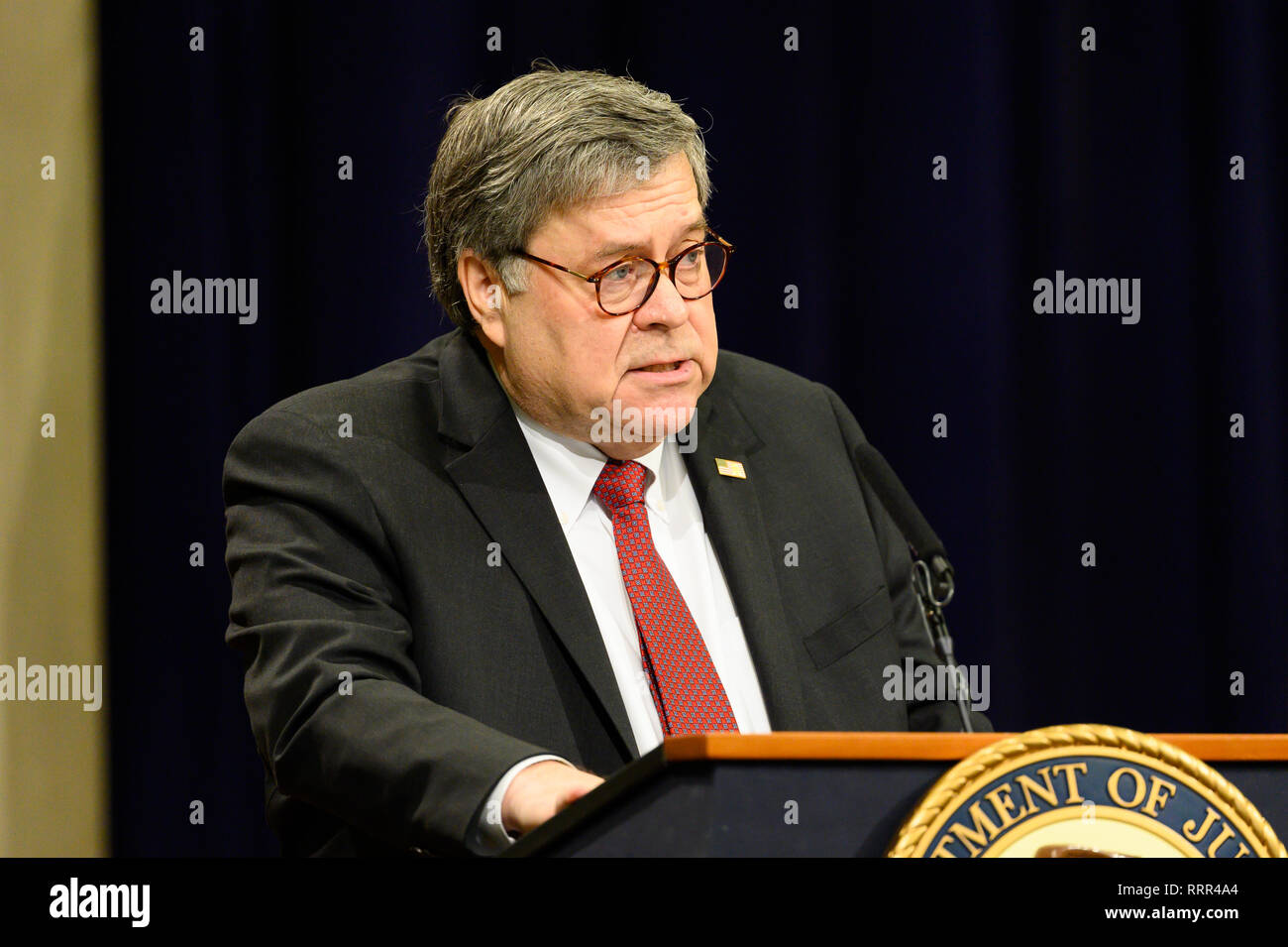 Attorney General William Barr seen at the Department of Justice African ...