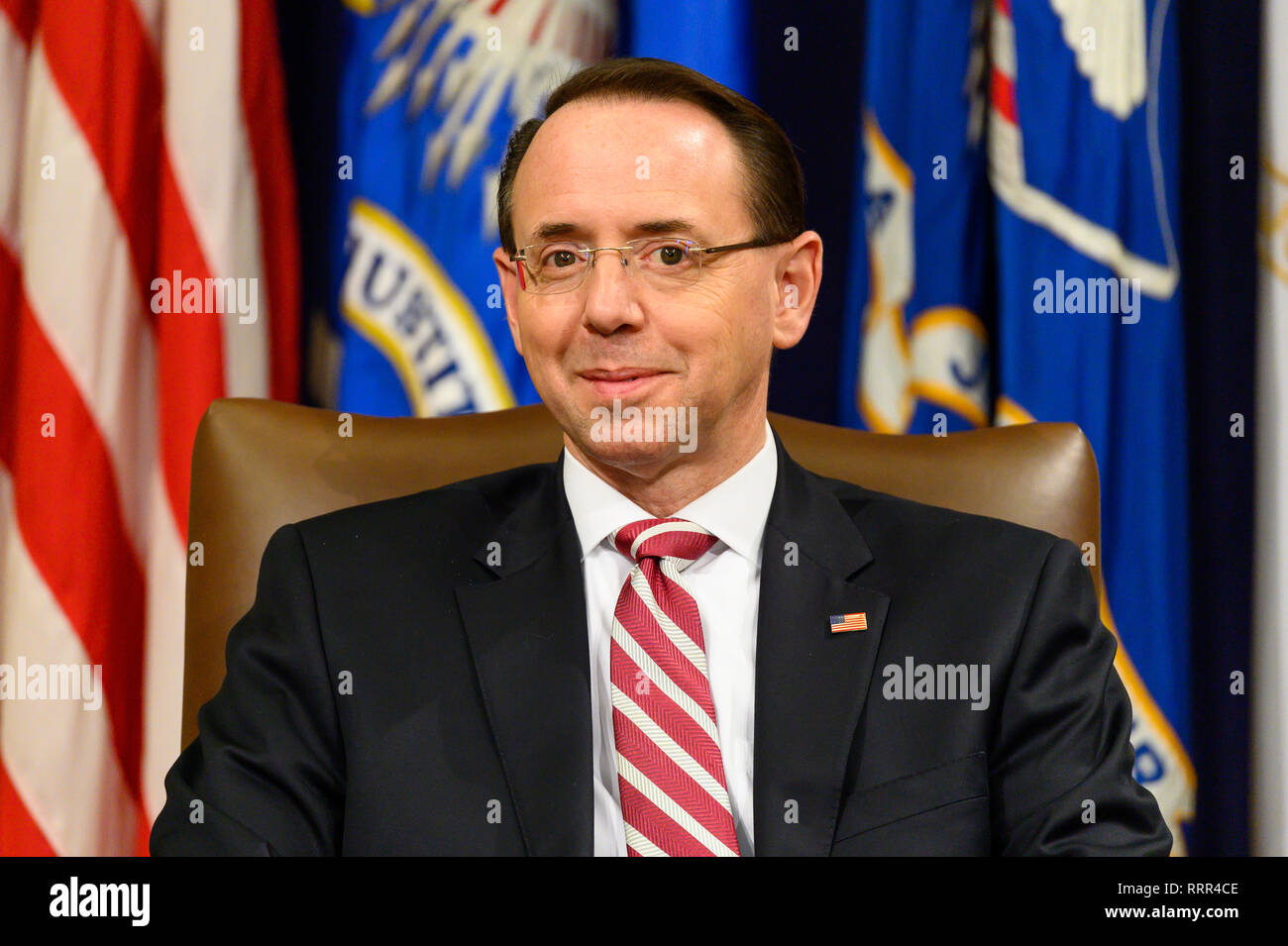 Rod Rosenstein, United States Deputy Attorney General, seen at the ...