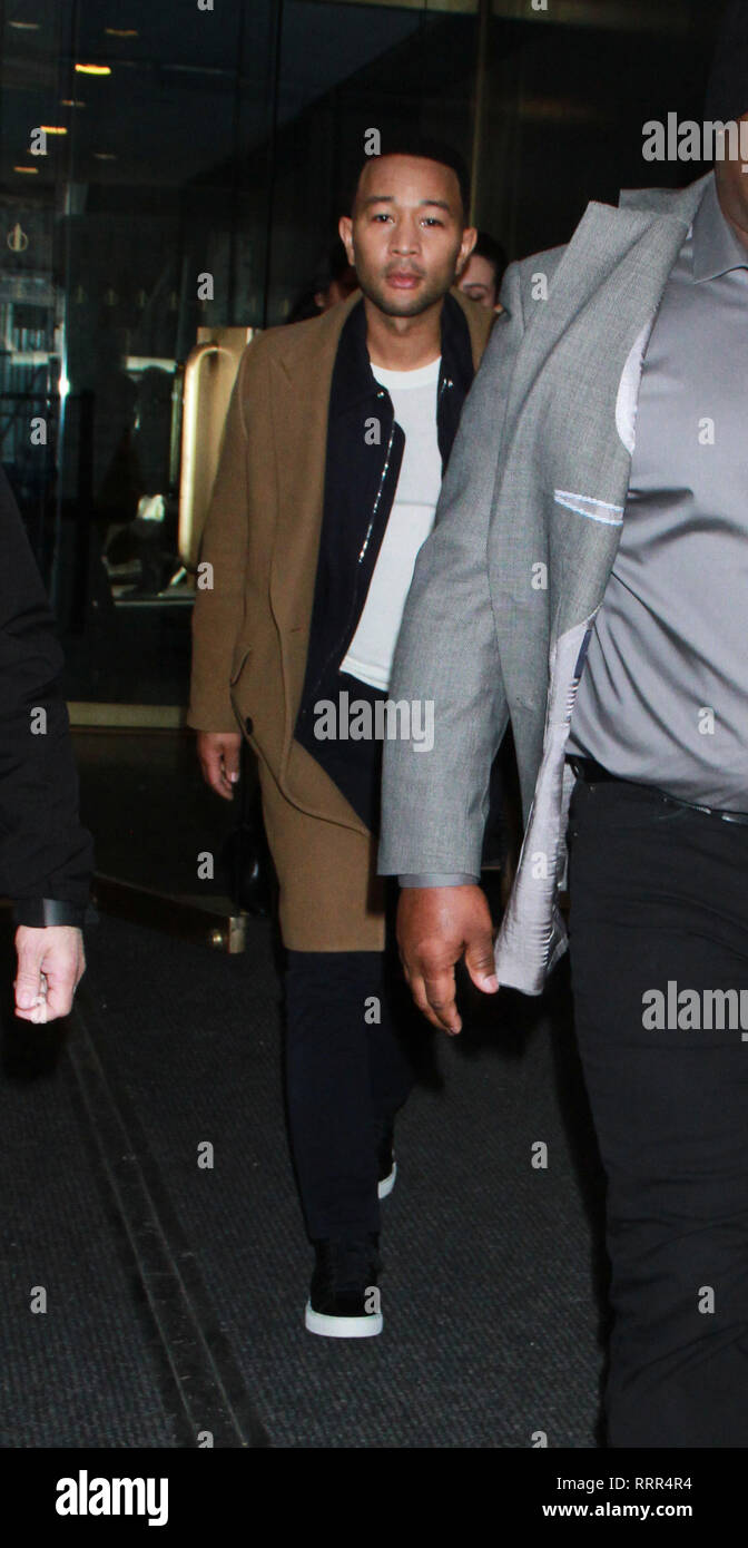 New York, USA. 26th Feb 2019. John Legend at Today Show to talk about ...