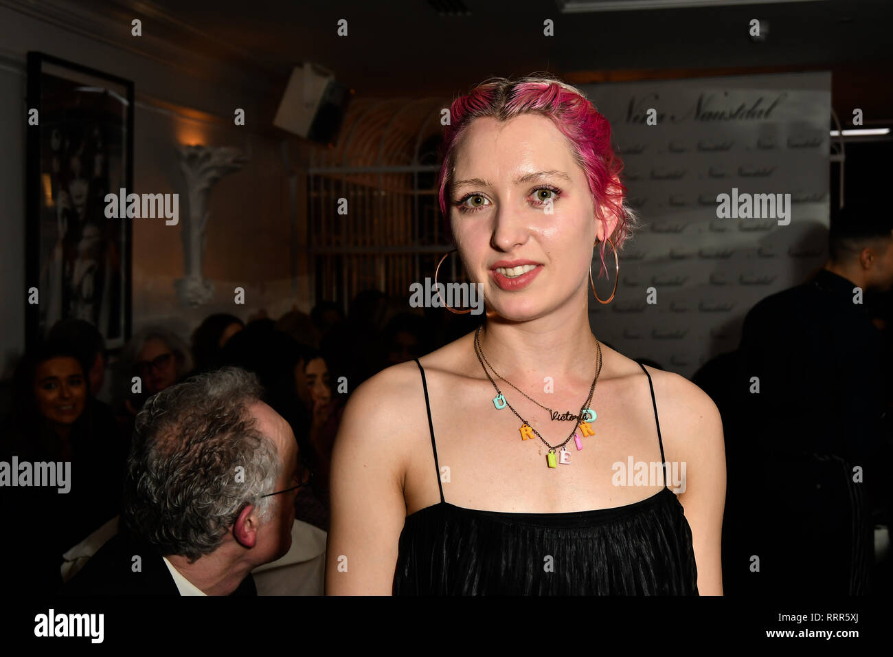 London, UK. 26th Feb 2019. Victoria Patterson of Trippy Hippy Clothing ...