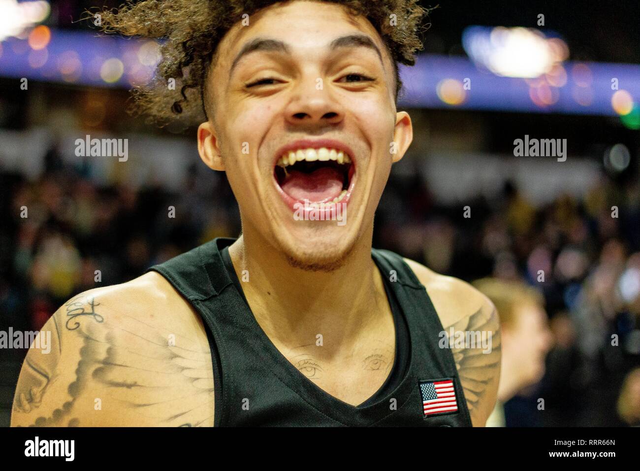 Winston-Salem, NC, USA. 26th Feb, 2019. Wake Forest Demon Deacons guard Michael Wynn (20 ...