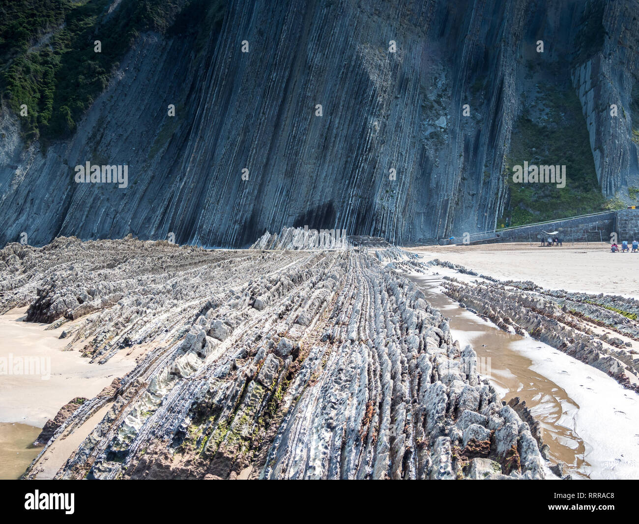 The Itzurum Flysch in Zumaia - Basque Country. Flysch is a sequence of ...