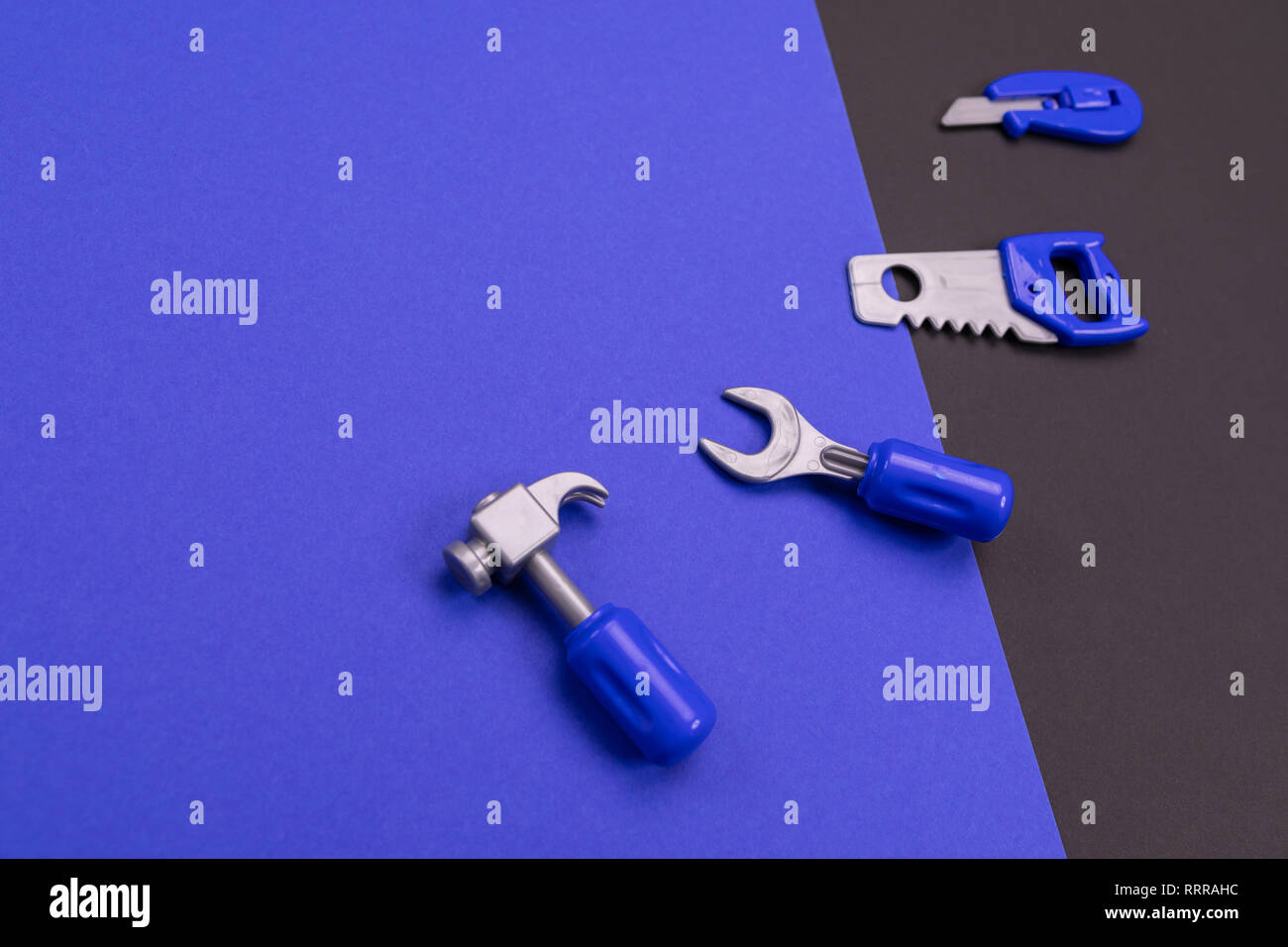 set of joiner's tools on colorful background Stock Photo - Alamy