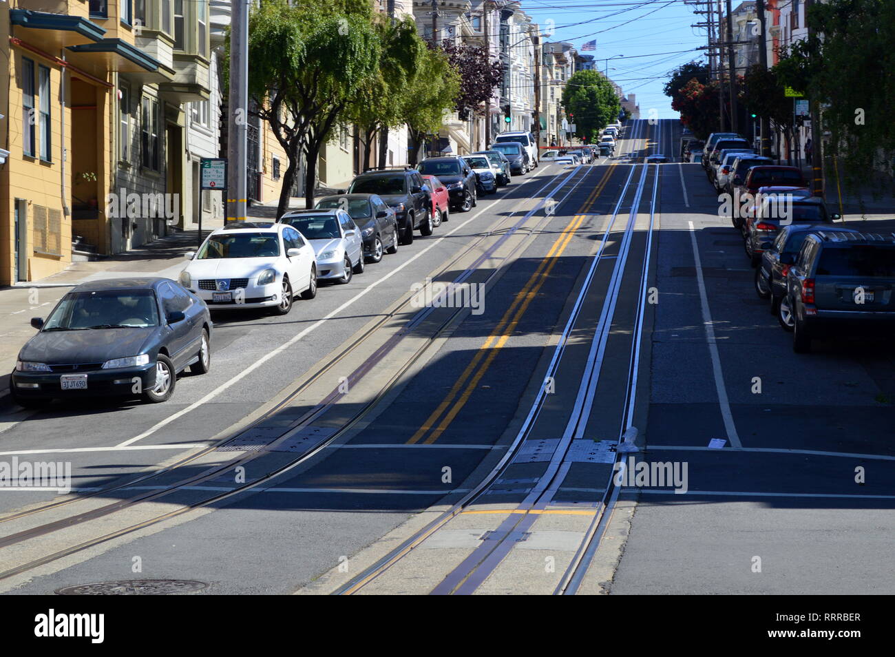 San Francisco, California, USA - August 31, 2015: San Francisco cable ...