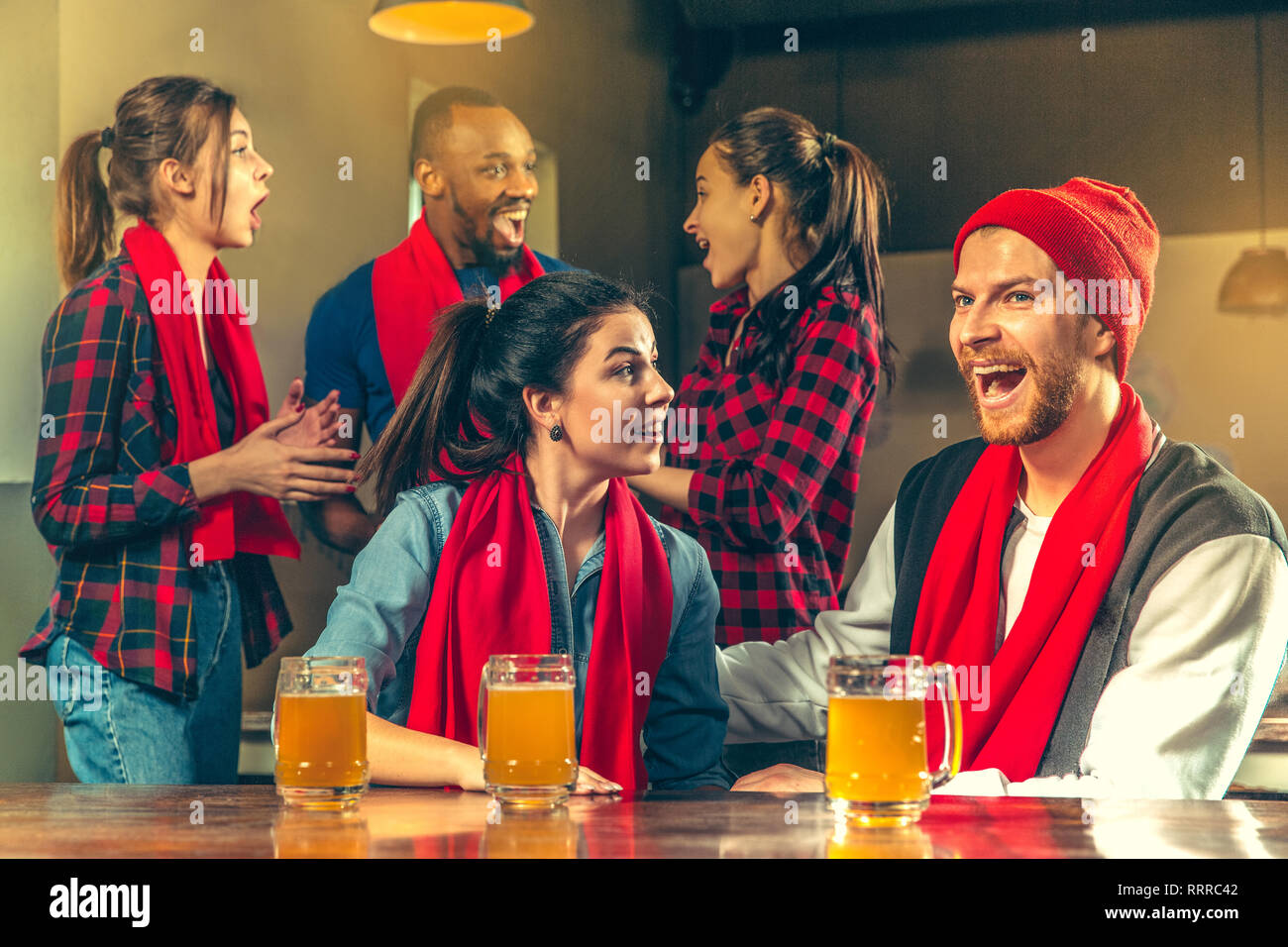 Sport, people, leisure, friendship, entertainment concept - happy male ...