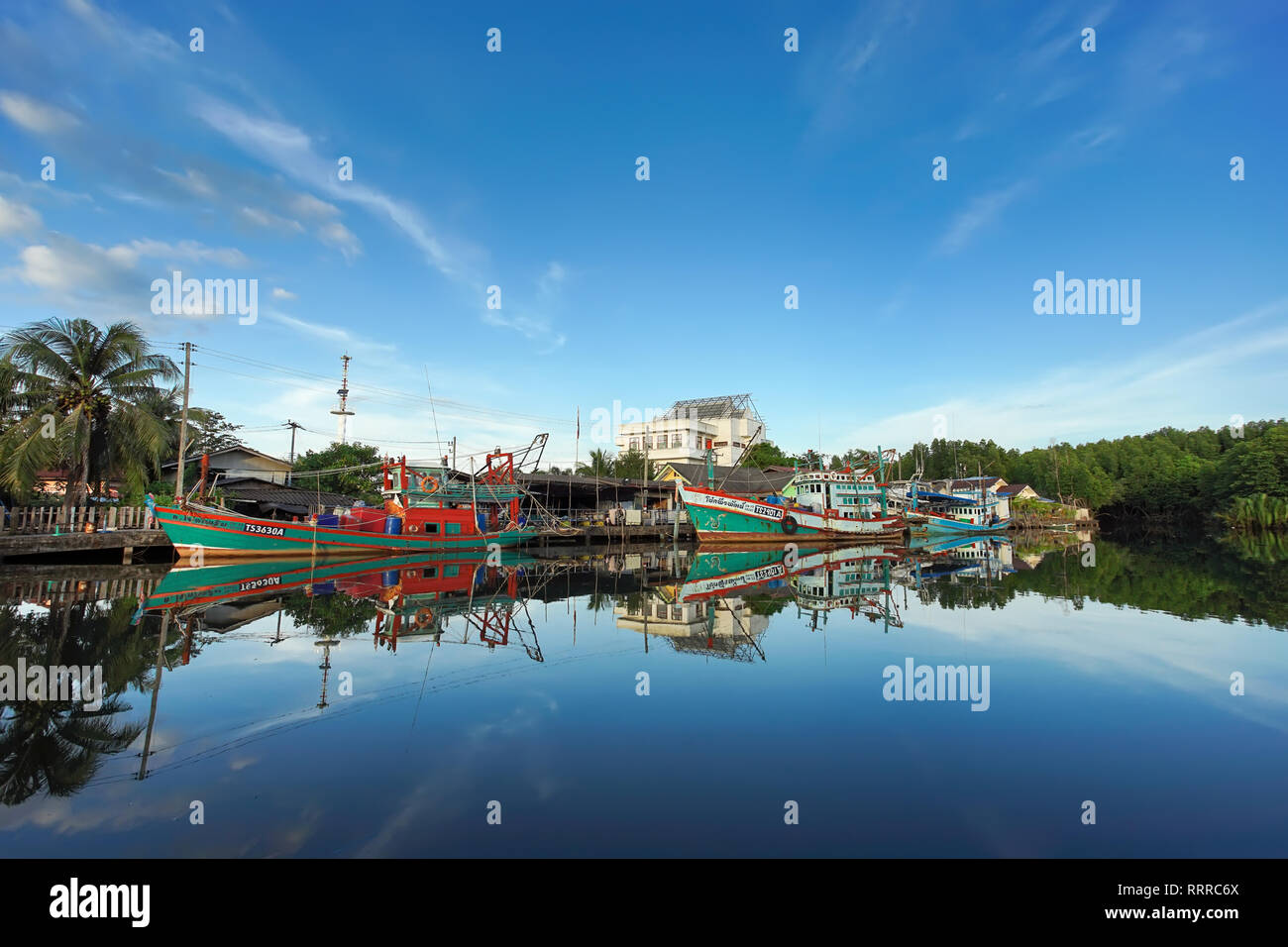 Trat, Thailand - December 01, 2018: Beautiful scene of Fishing village ...