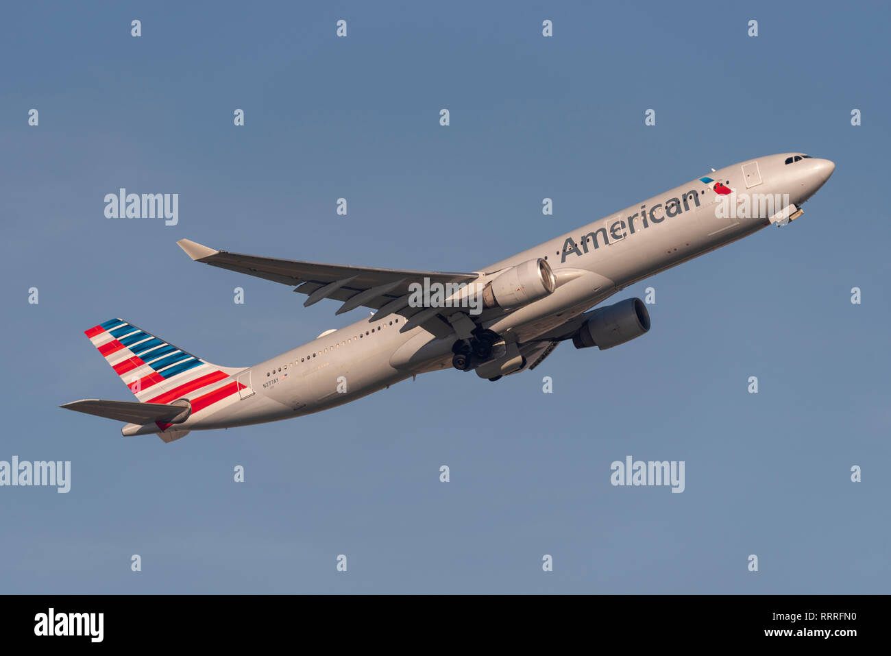 American Airlines Airbus A330 jet airliner plane N277AY taking off from ...