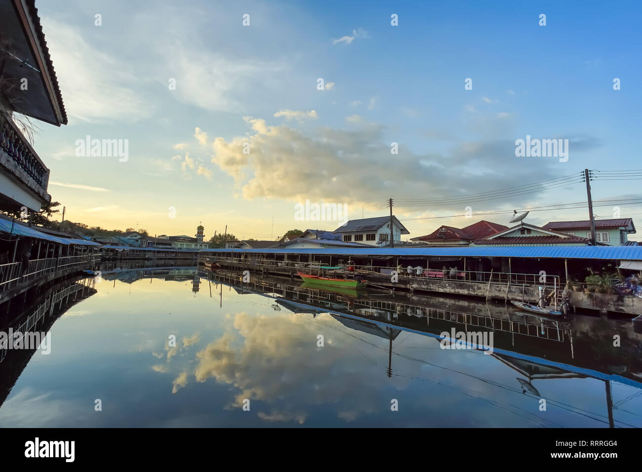 Trat, Thailand - December 01, 2018: Before the sunset in Ban Nam Chieo ...