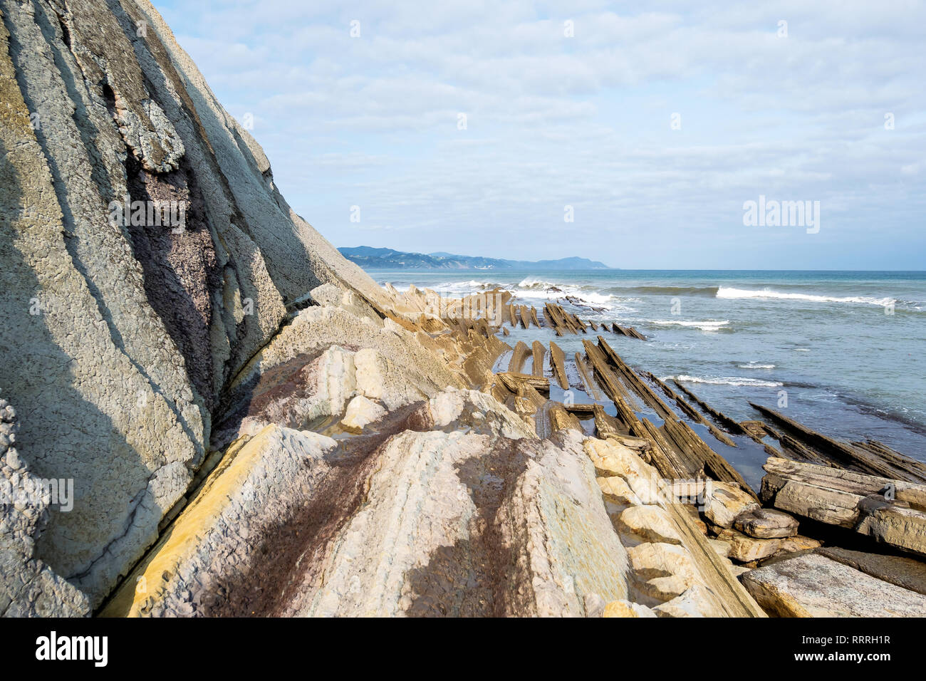 The Acantilado Flysch in Zumaia - Basque Country. Flysch is a sequence ...