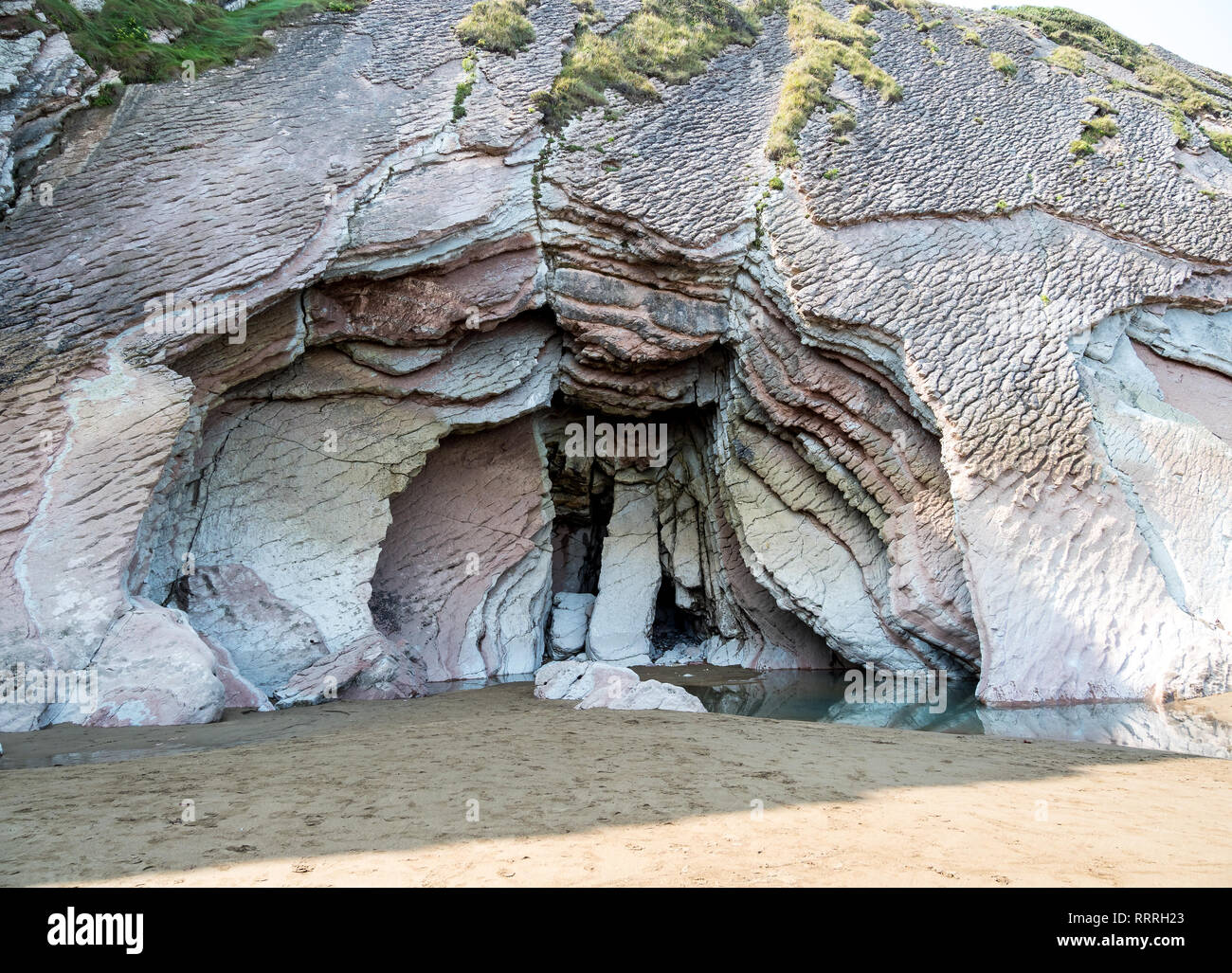 The Itzurum Flysch in Zumaia - Basque Country. Flysch is a sequence of ...