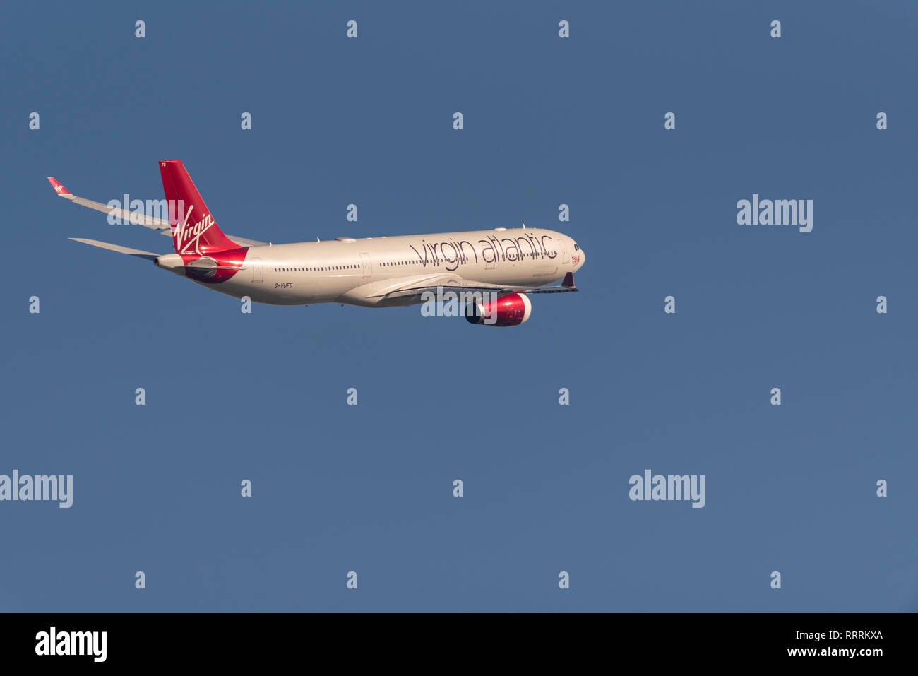 Virgin Atlantic Airways Airbus A330 jet airliner plane G-VUFO taking ...