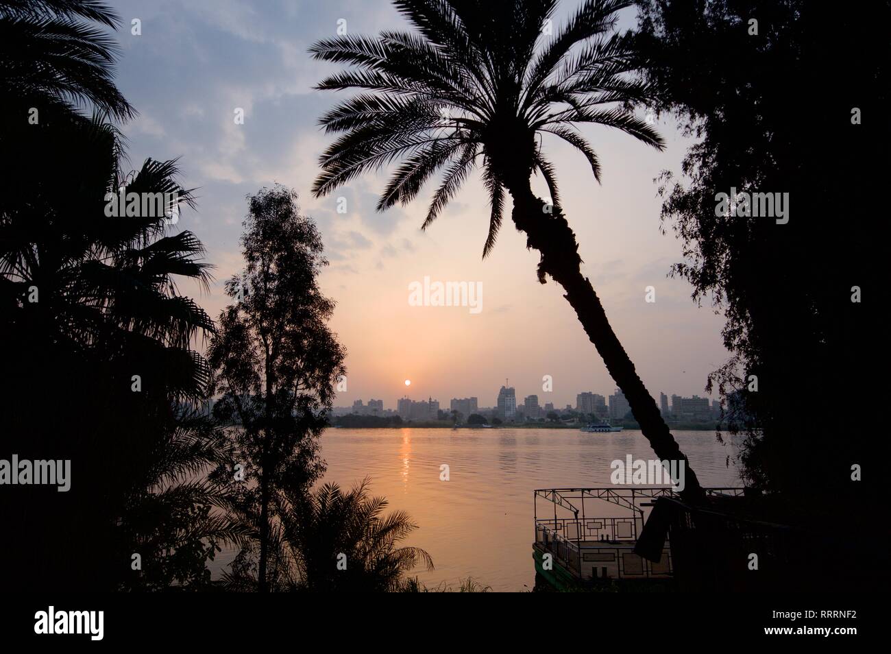 Sunset on the Nile river, Cairo, Egypt Stock Photo - Alamy