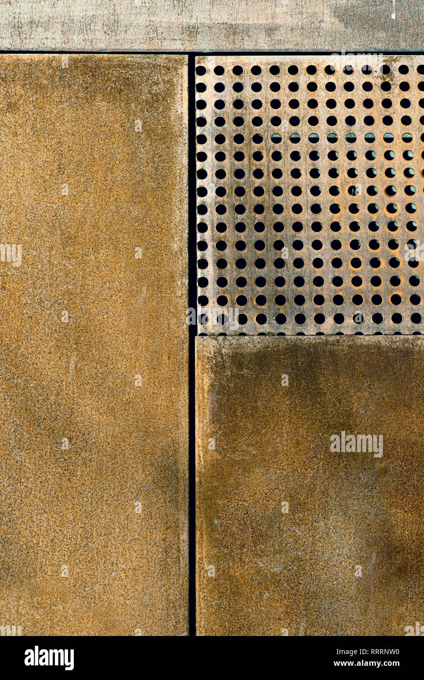 Oxidized metal enclosure with perforations for ventilation Stock Photo ...