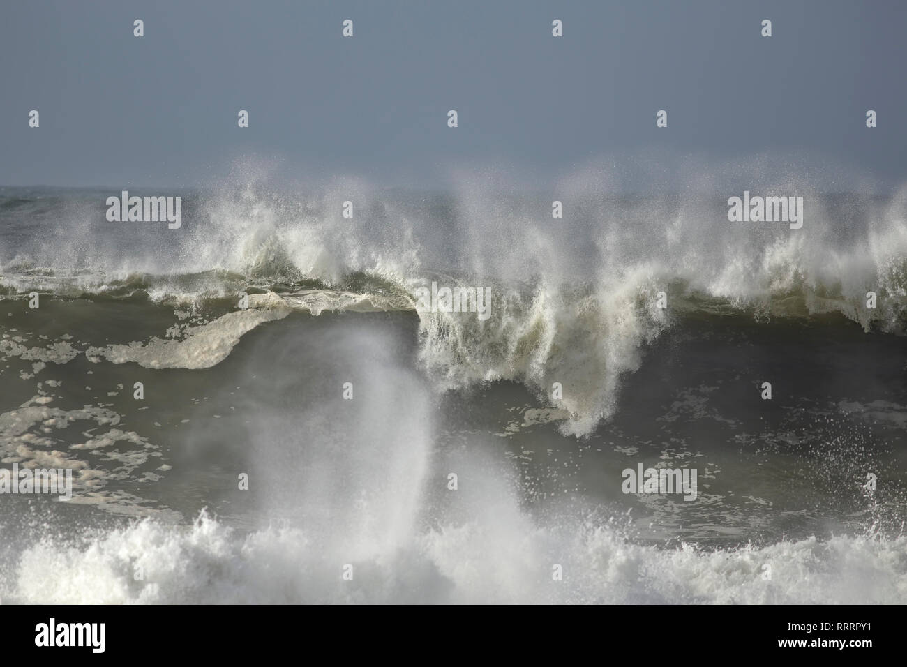 Big breaking wave. North of Portugal Stock Photo - Alamy