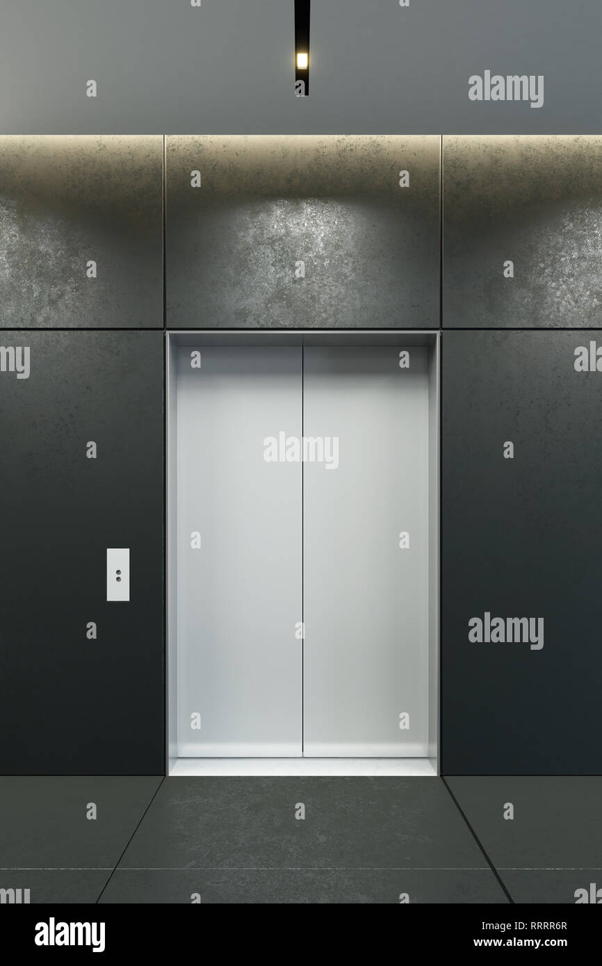 modern elevator with closed doors in office lobby Stock Photo - Alamy