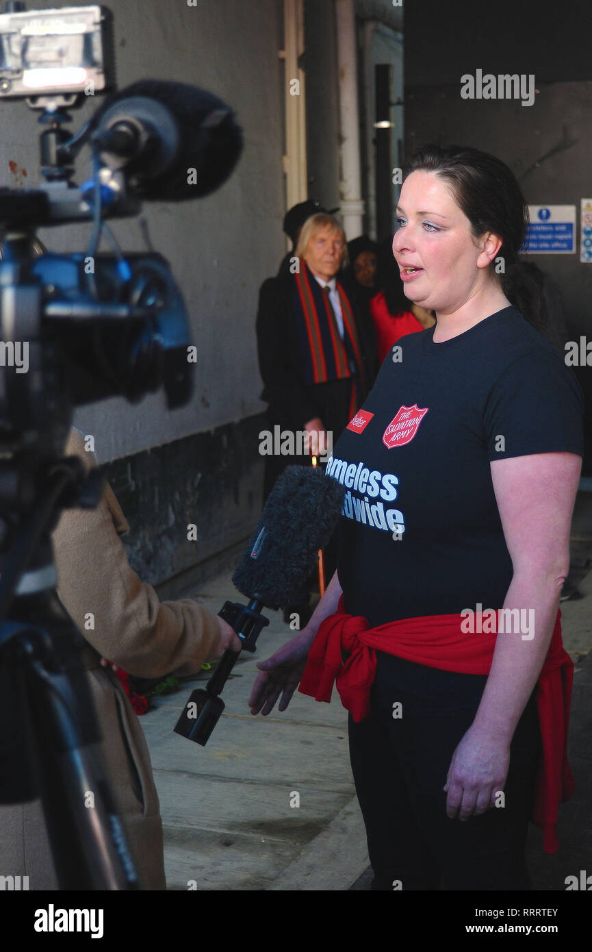 Jenny Roberts Join Celebrities Gathering For ITV News Interview Stock ...