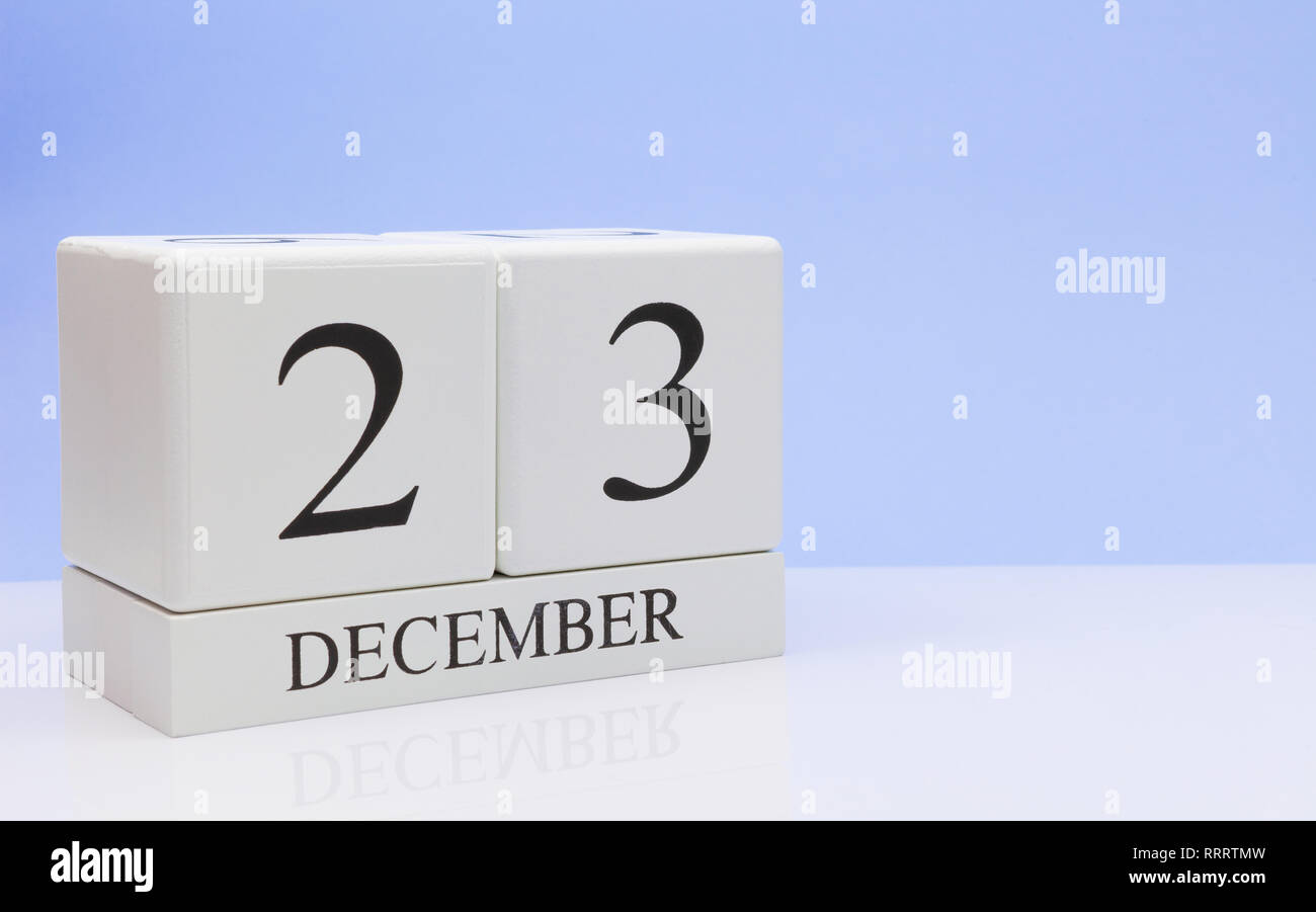 December 23st. Day 23 of month, daily calendar on white table with ...