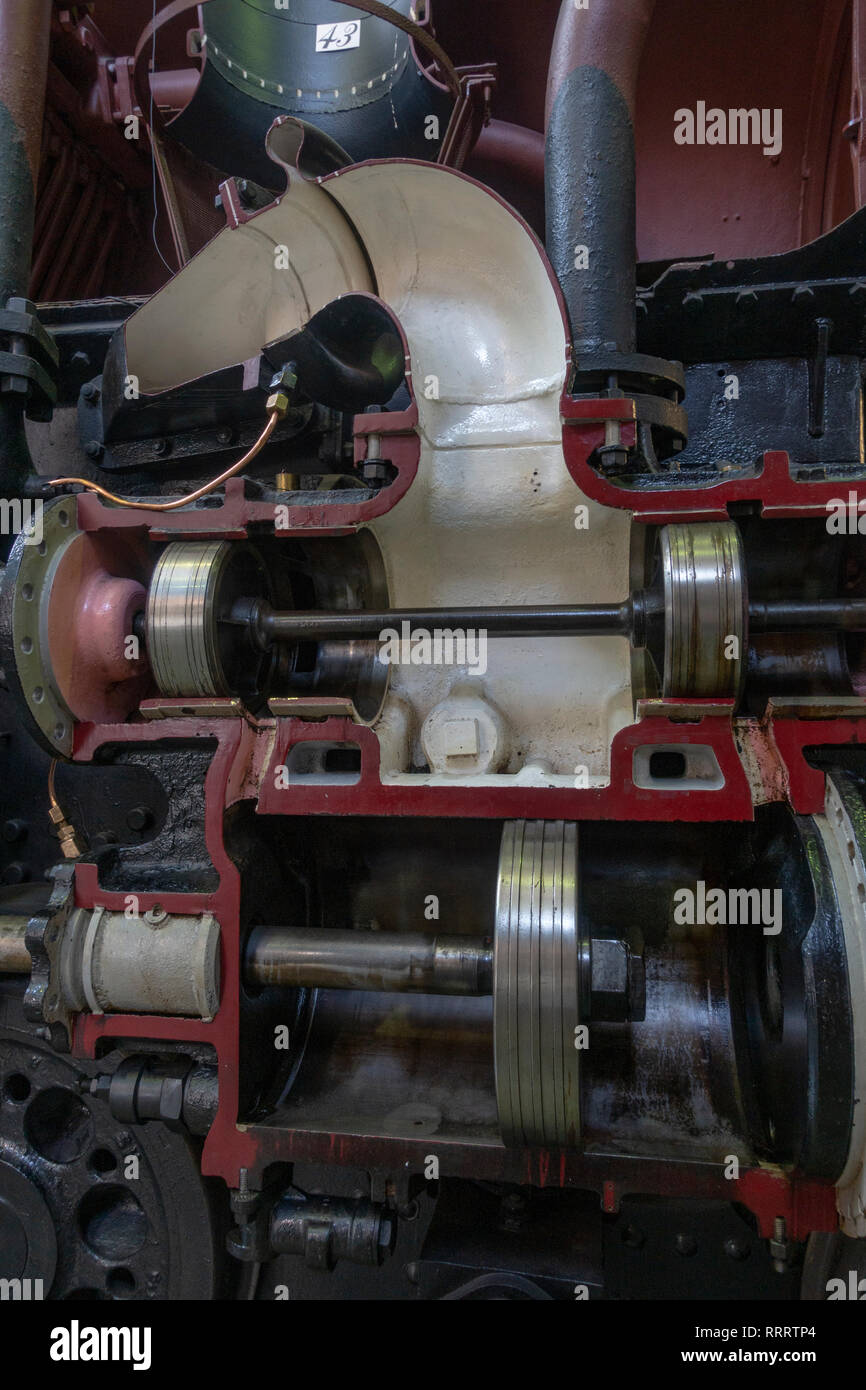 Ellerman Lines steam engine cutaway showing inside the smokebox in the ...