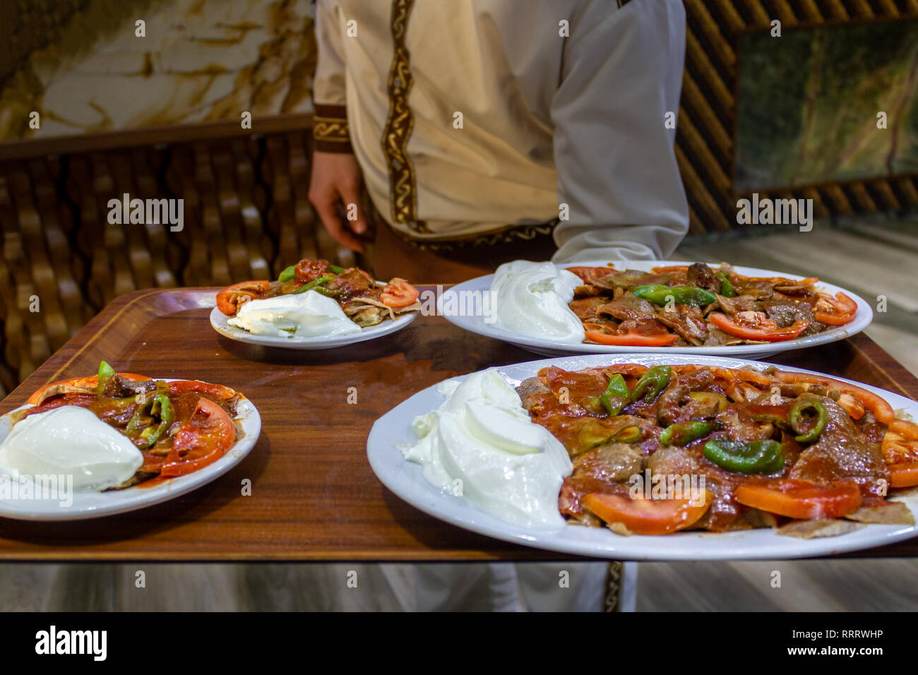 Traditional Turkish Iskender kebab Stock Photo - Alamy