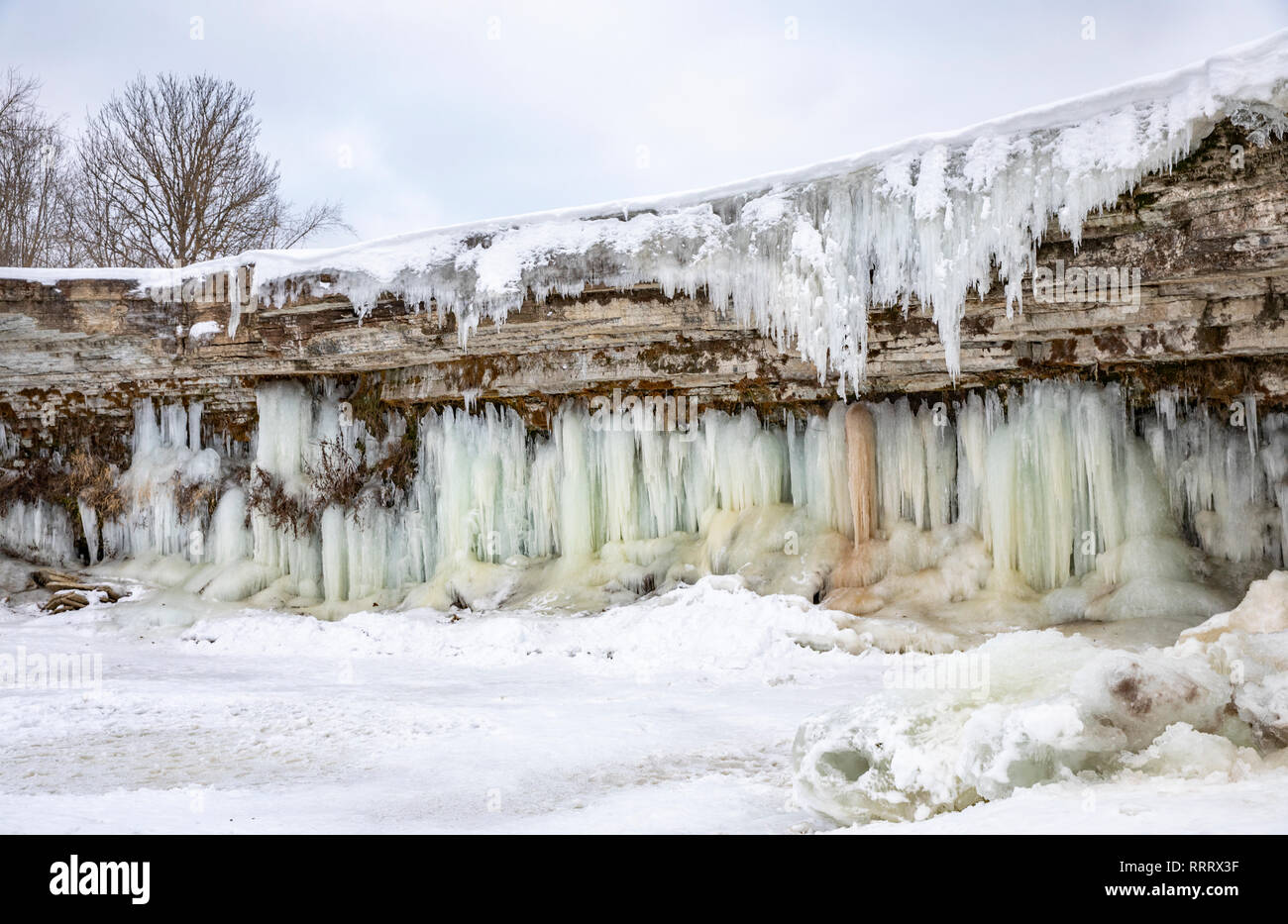 frozen jagala waterfall near Tallinn, Estonia Stock Photo - Alamy