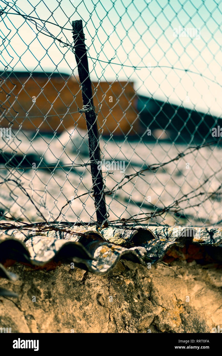 metal mesh roof, Shallow depth of field; selective focus Stock Photo ...