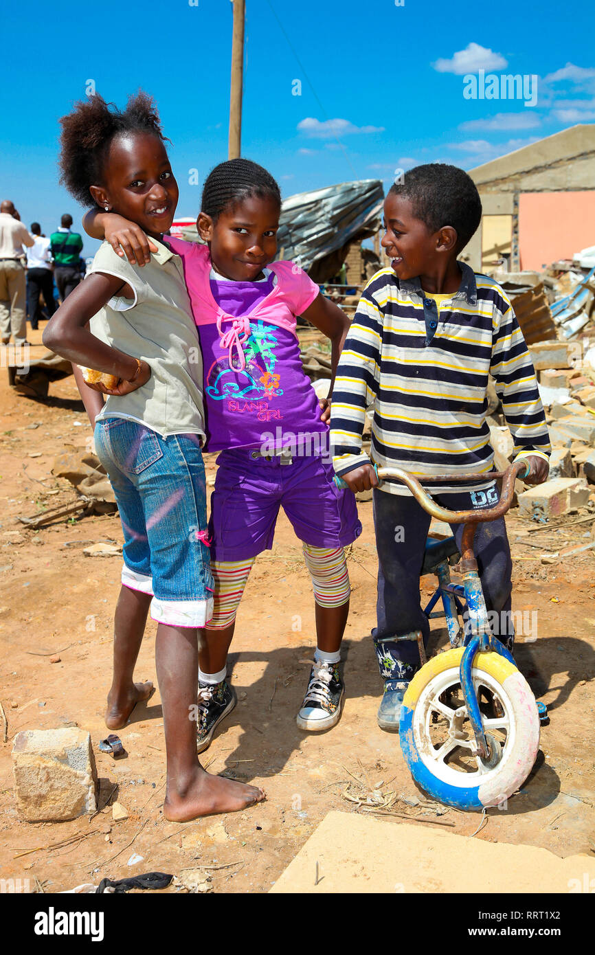 Johannesburg, South Africa - October 04 2011: African Children in a ...