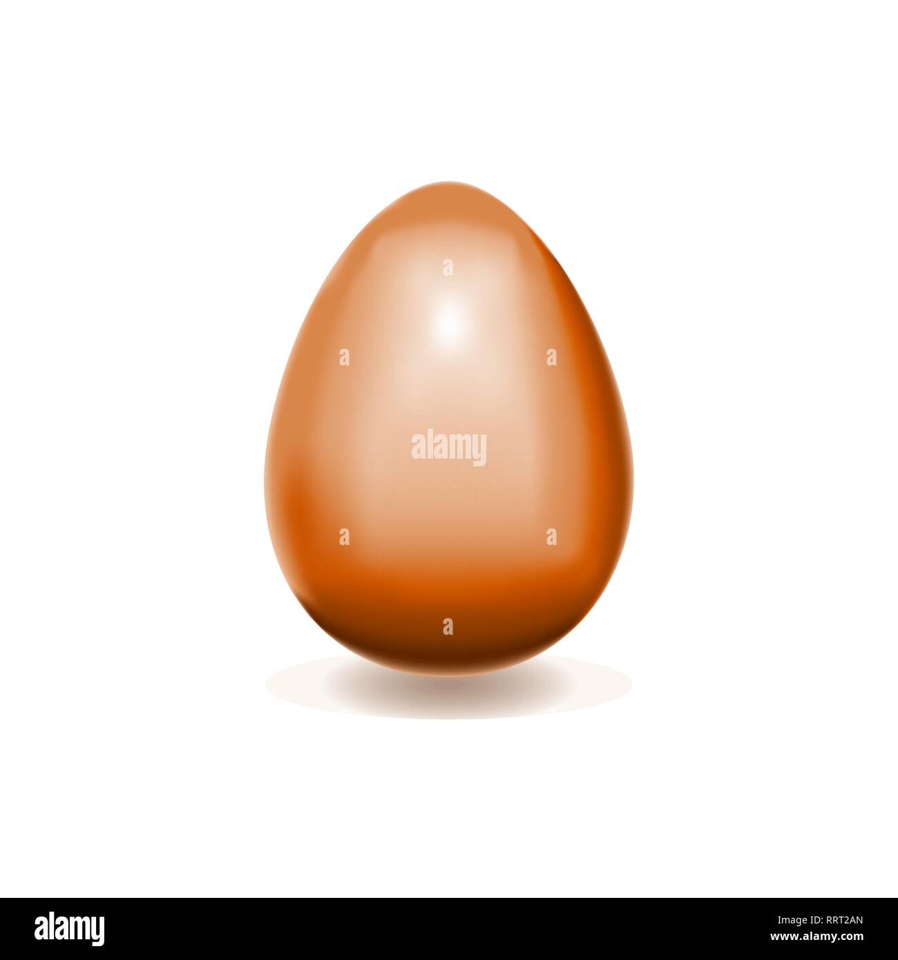 Glossy realistic bird egg with shadow. One brown isolated close-up egg ...