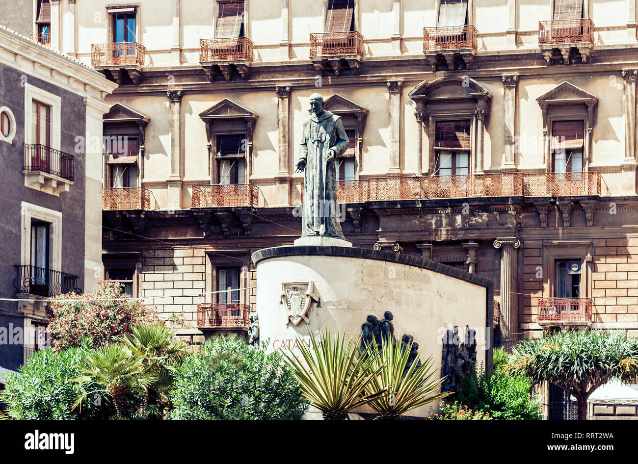 Beautiful cityscape of Italy, historical street of Catania, Sicily ...