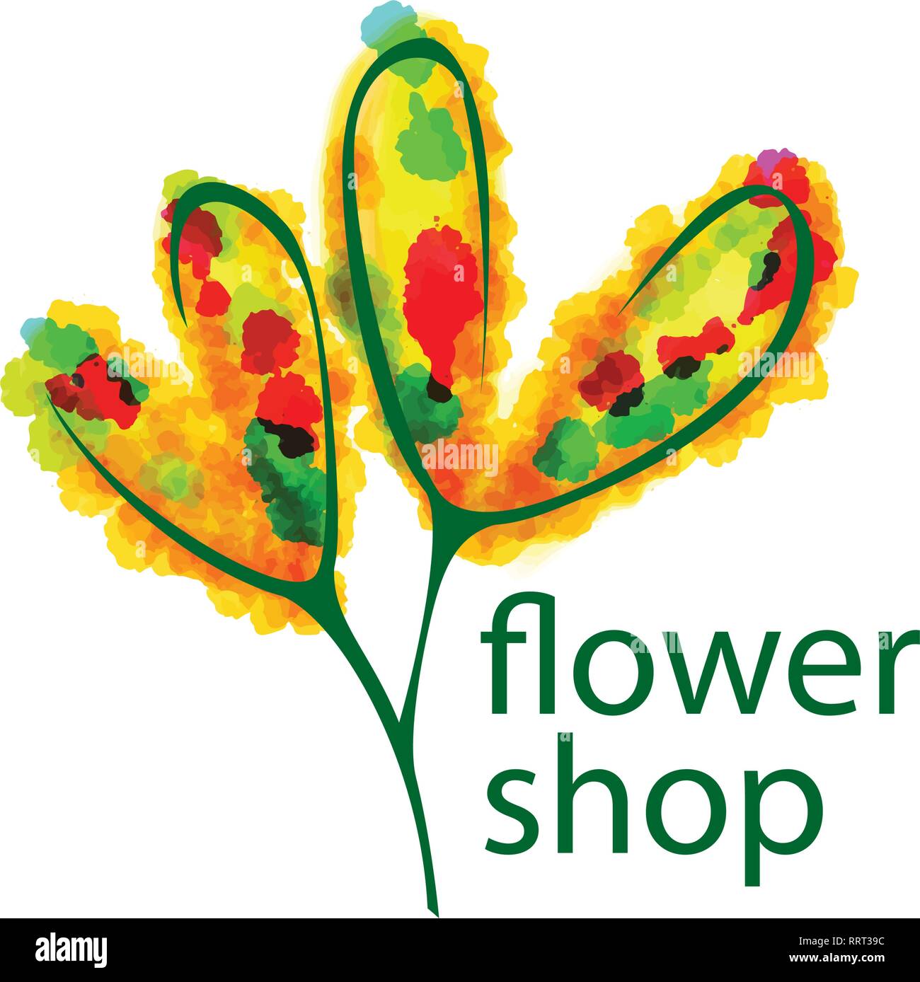 Logo for selling flowers. Abstract vector illustration Stock Vector ...