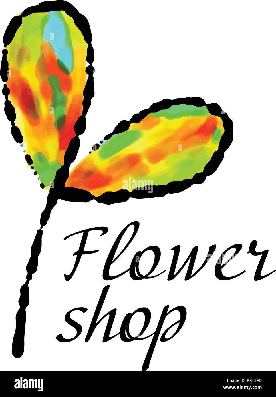 Logo for selling flowers. Abstract vector illustration Stock Vector ...