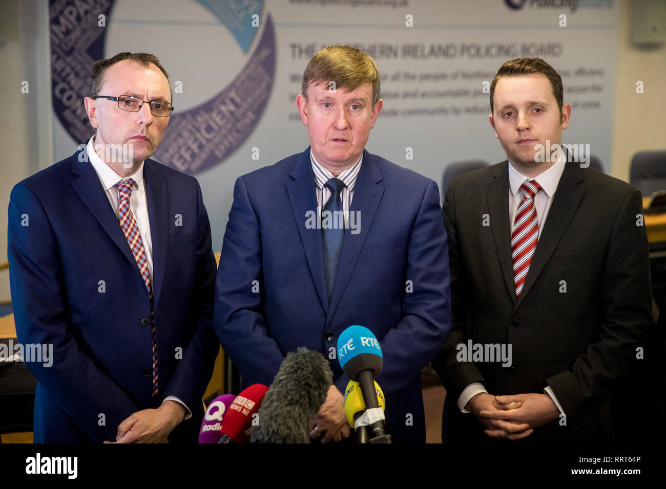 (Left to right) DUP Policing Board members Keith Buchanan, Mervyn ...