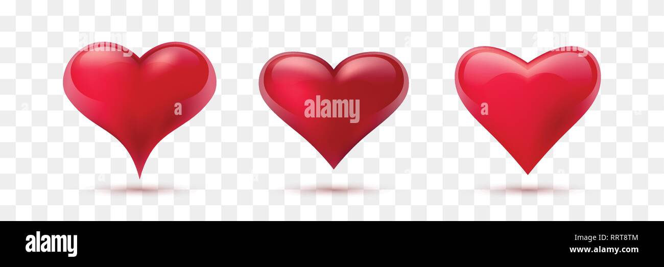 Set of vector hearts. Vector illustration. Realistic heart, isolated ...