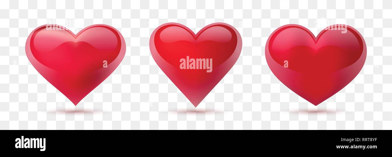 Set of vector hearts. Vector illustration. Realistic heart, isolated ...