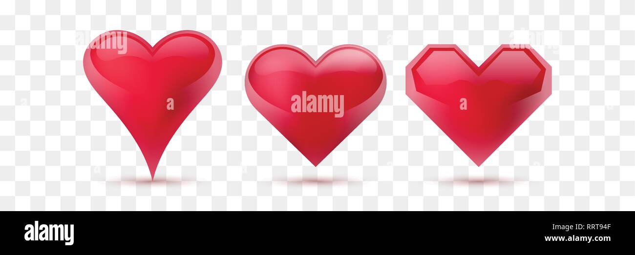 Set of vector hearts. Vector illustration. Realistic heart, isolated ...