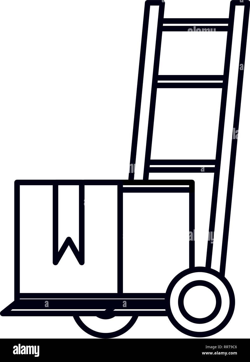 delivery service cart with box vector illustration design Stock Vector ...