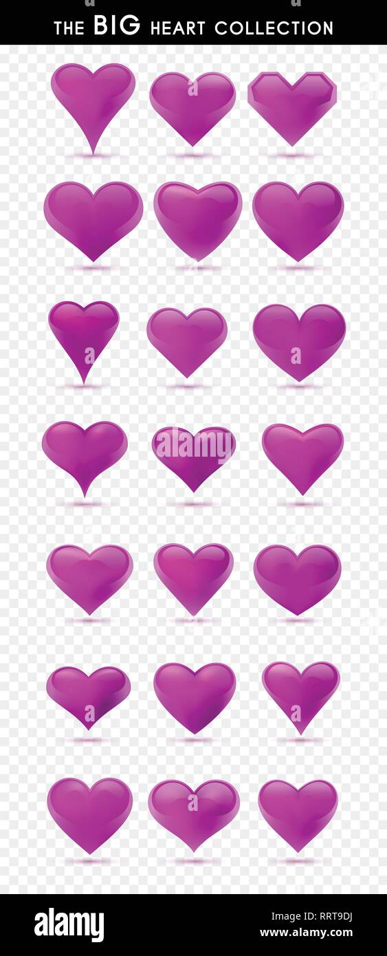 Set of vector hearts. Vector illustration. Realistic heart, isolated ...