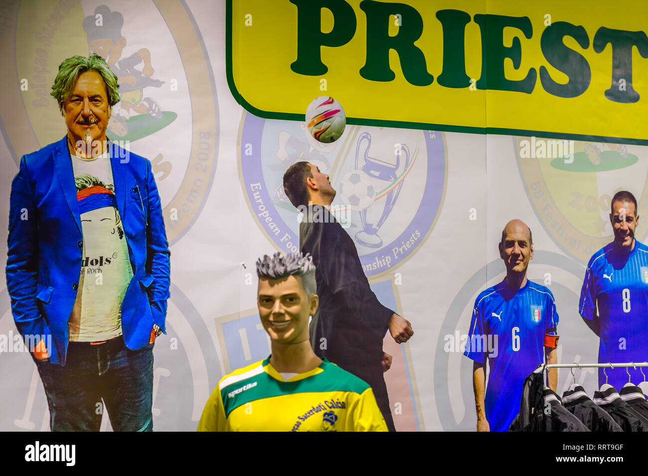 BOLOGNA, ITALY - FEBRUARY 18, 2019: lights are enlightening dummy at ...