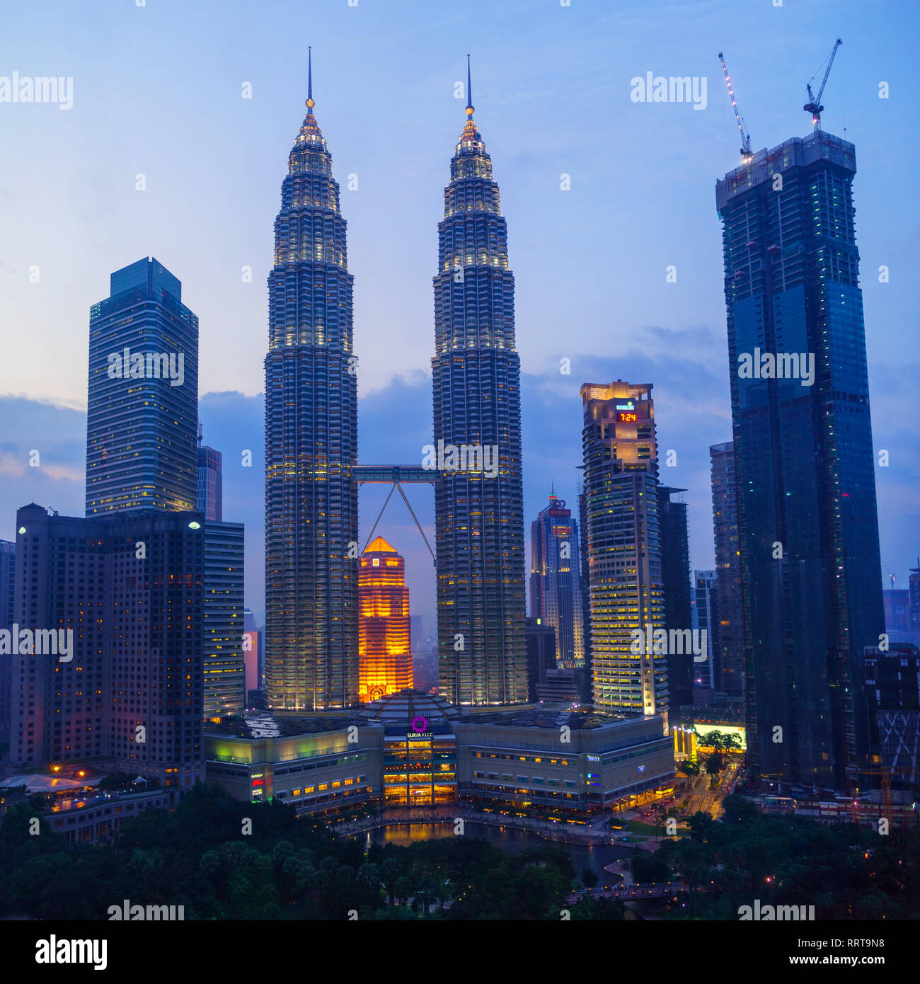 Petronas Twin Towers (fondly known as KLCC) and the surrounding ...