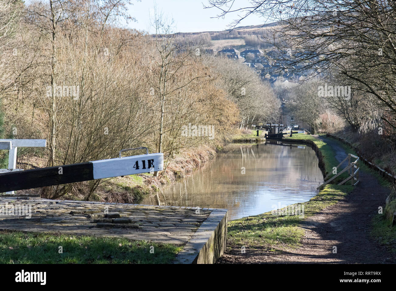 The Huddersfield Narrow Canal near Marsden in West Yorkshire Stock ...
