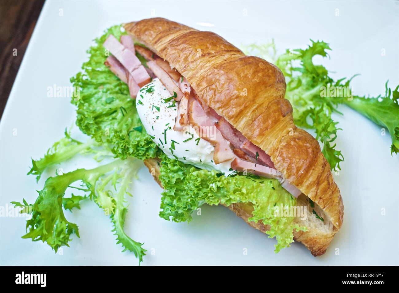 delicious breakfast, ham sandwich Stock Photo - Alamy