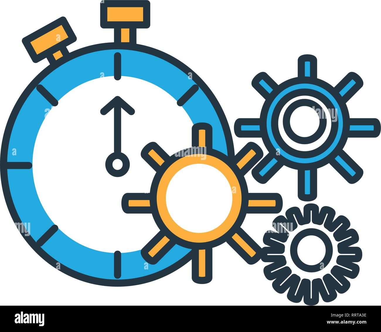 chronometer timer with gears pinion vector illustration design Stock ...