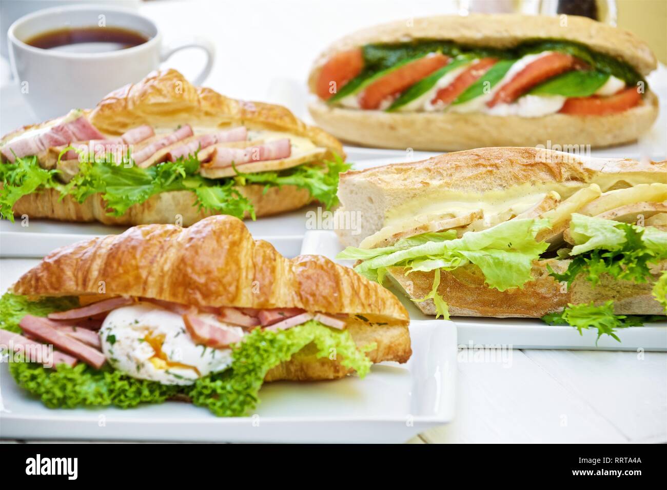 delicious sandwiches with different fillings Stock Photo - Alamy