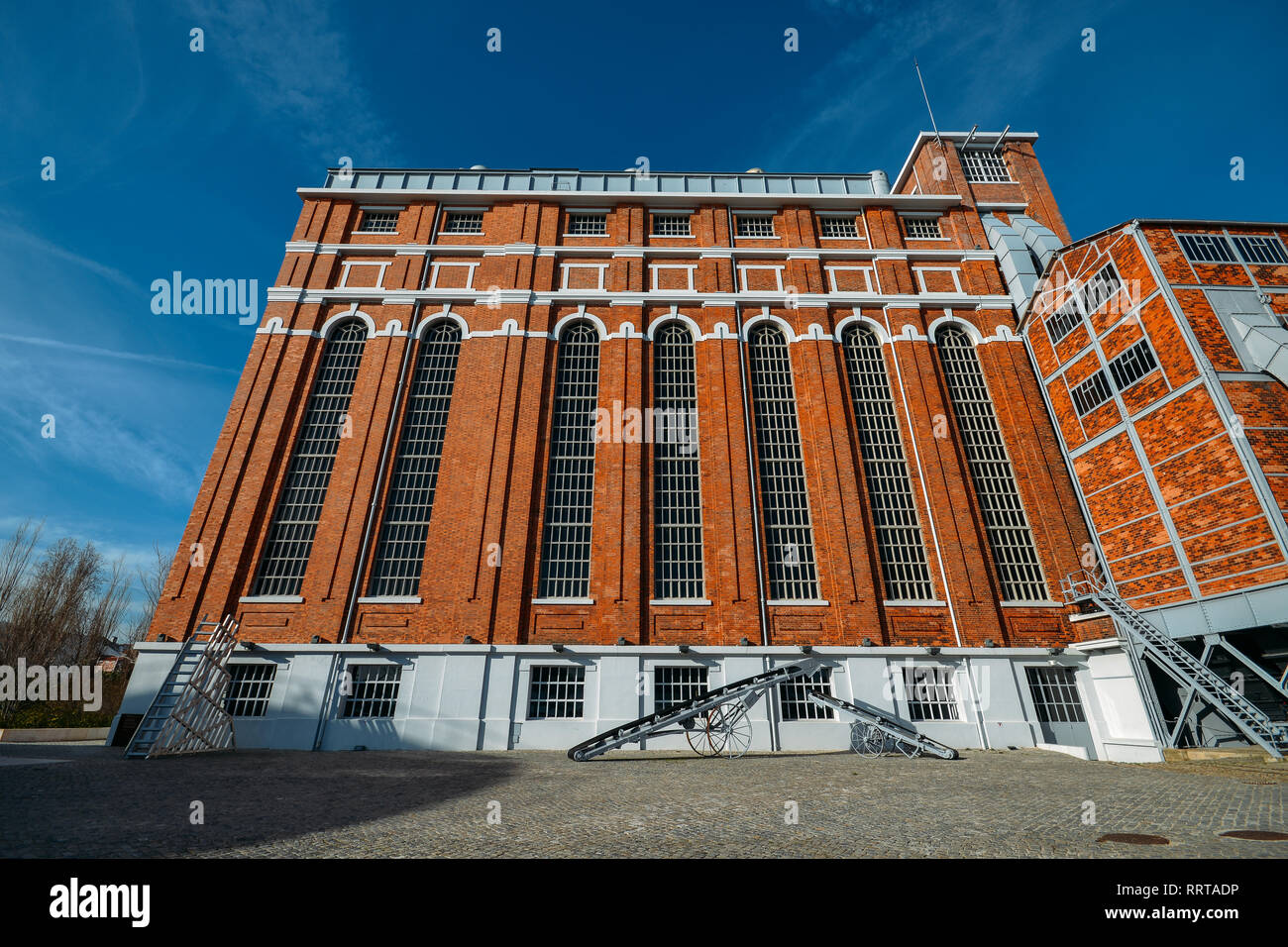 Lisbon, Portugal - Feb 25, 2019: Wide-angle view of the Tejo Power ...