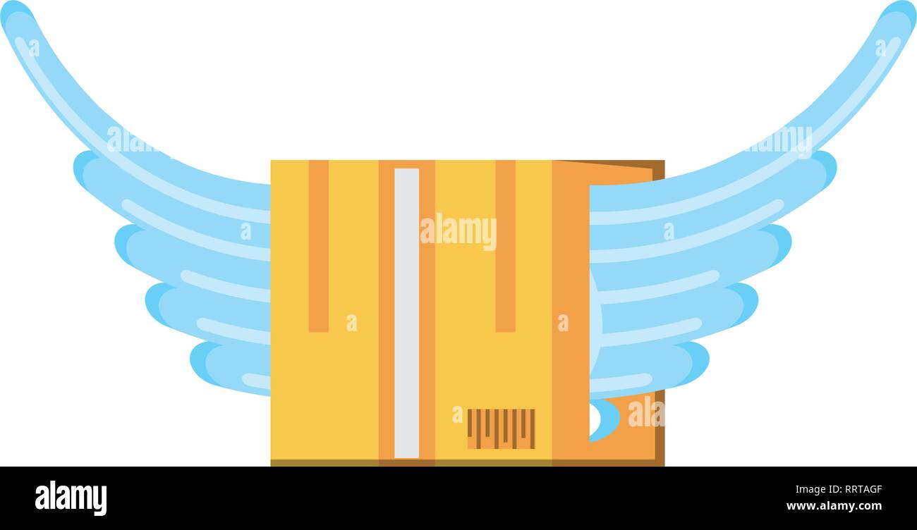 boxes carton with wings isolated icon vector illustration design Stock ...