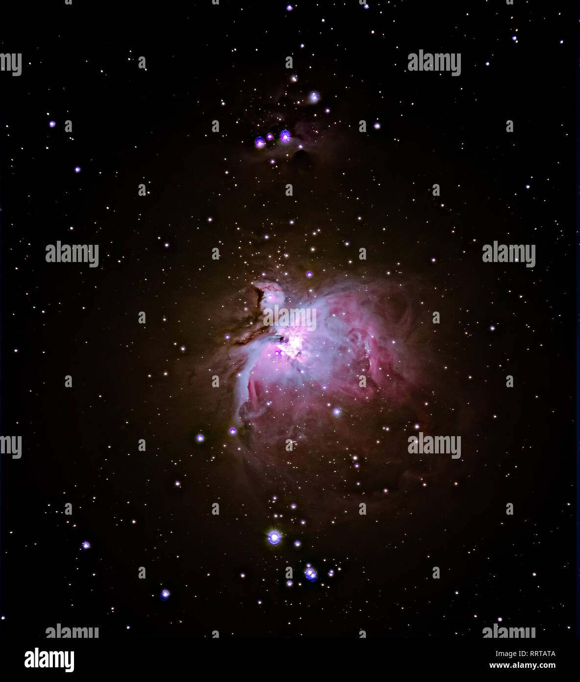 Orion Nebula and Running Man Nebula Stock Photo - Alamy