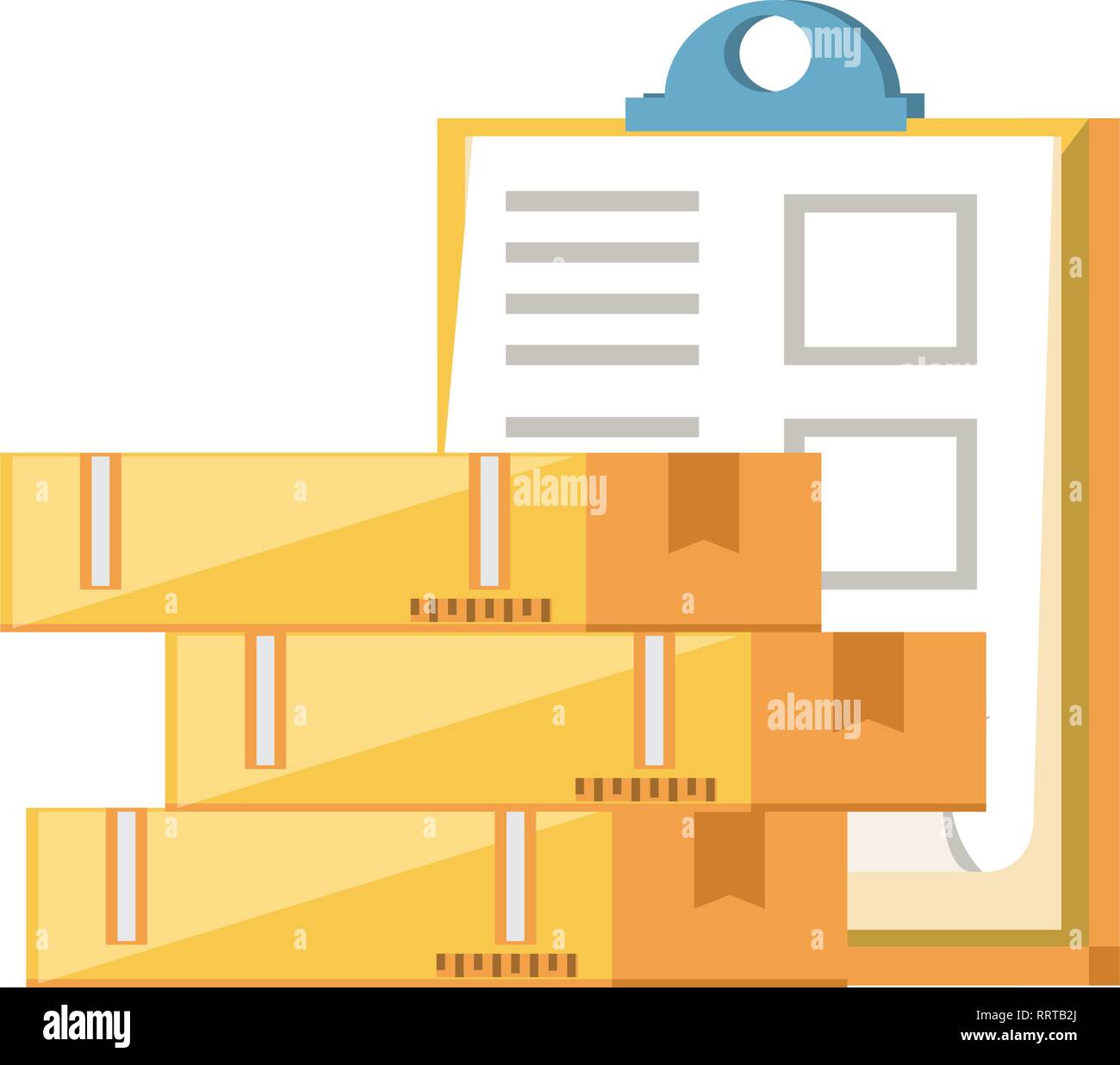 clipboard document with boxes icon vector illustration design Stock ...