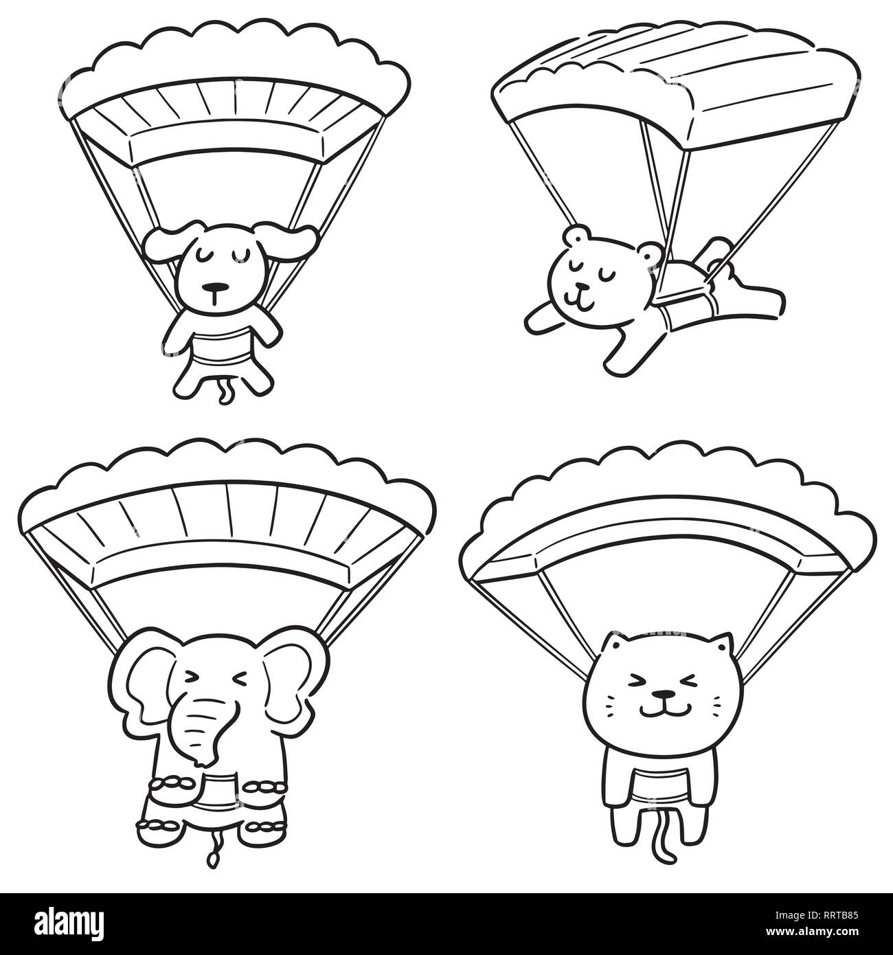 Parachuting dog Stock Vector Images - Alamy