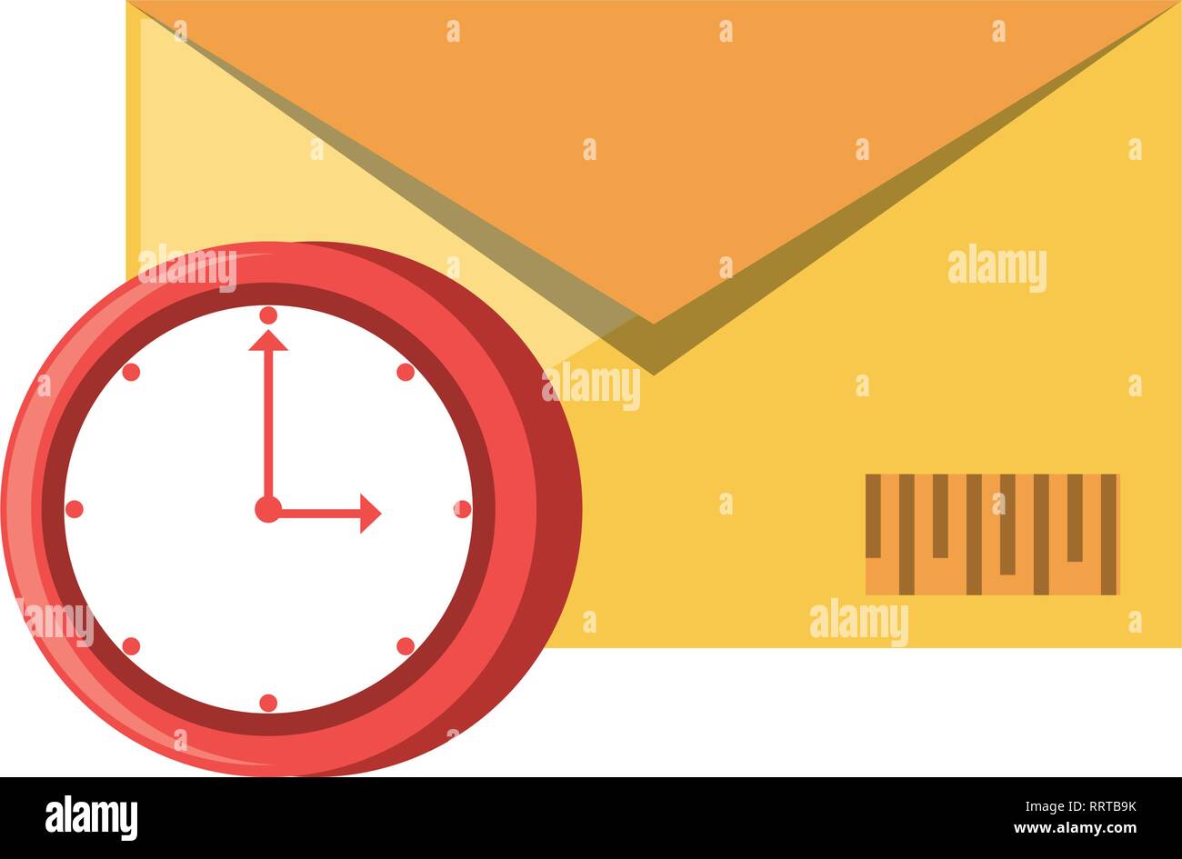 envelope mail with clock time vector illustration design Stock Vector ...